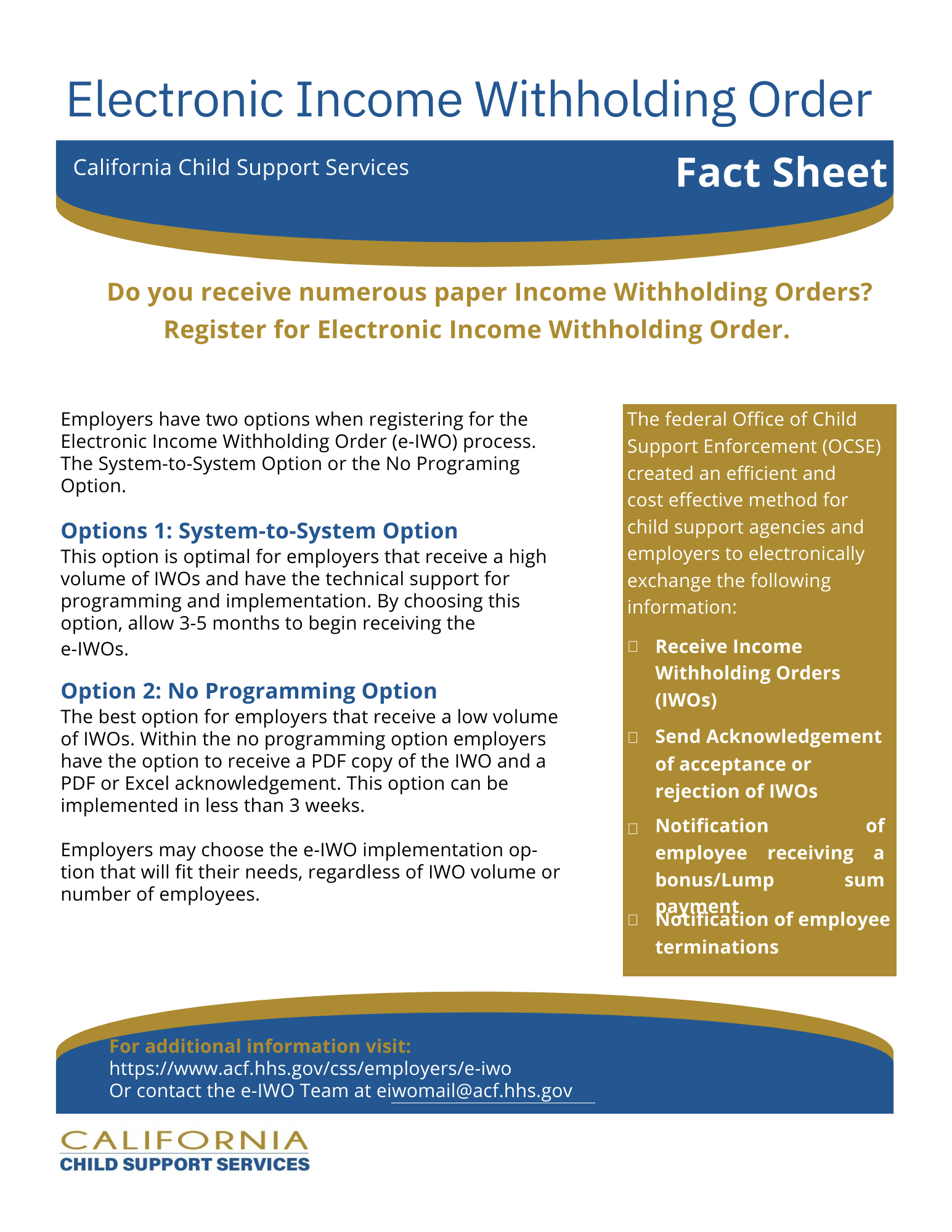 E IWO – Department of Child Support Services