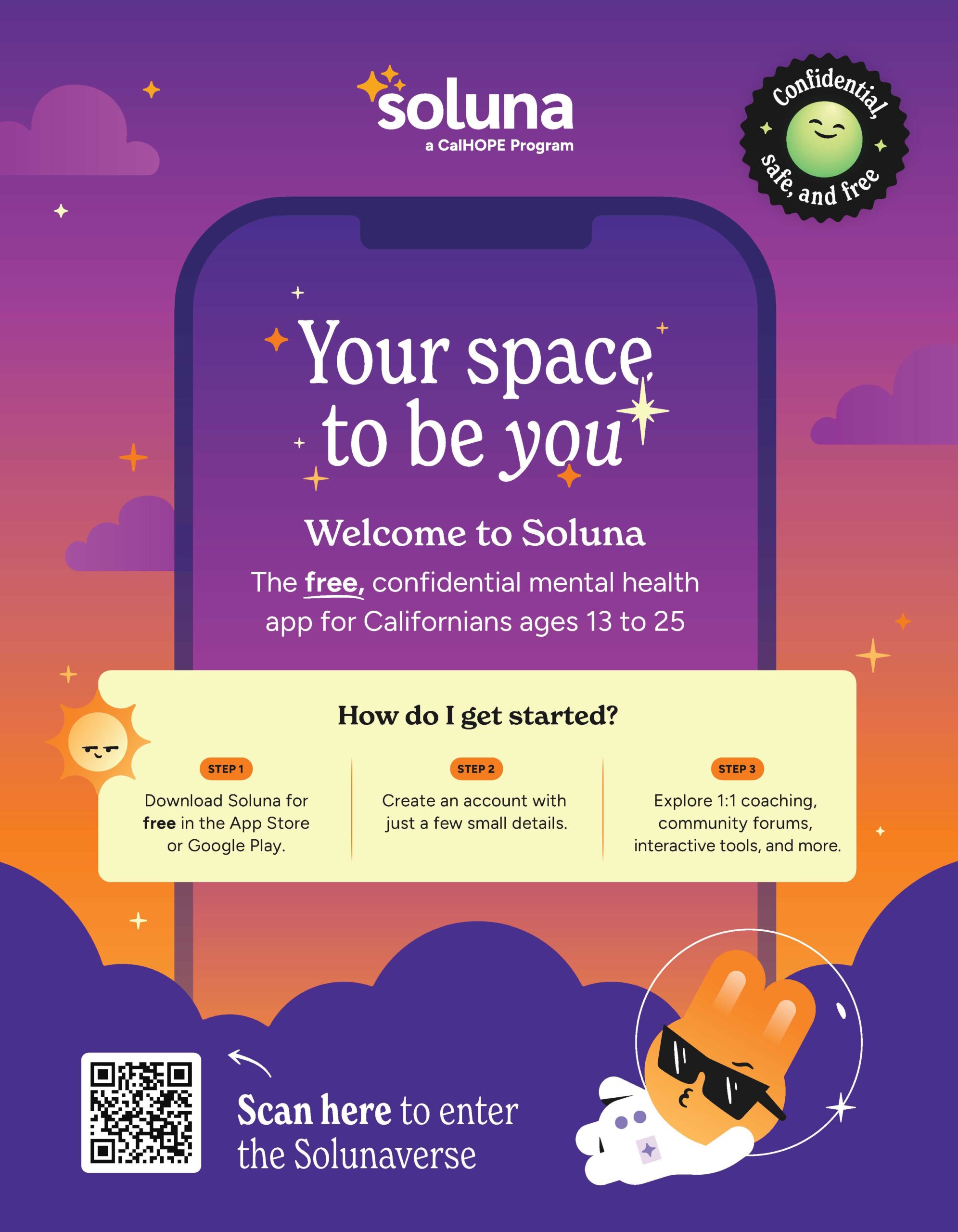 Soluna: Free Mental Health App for Youth Ages 13-25 – Human Services Agency